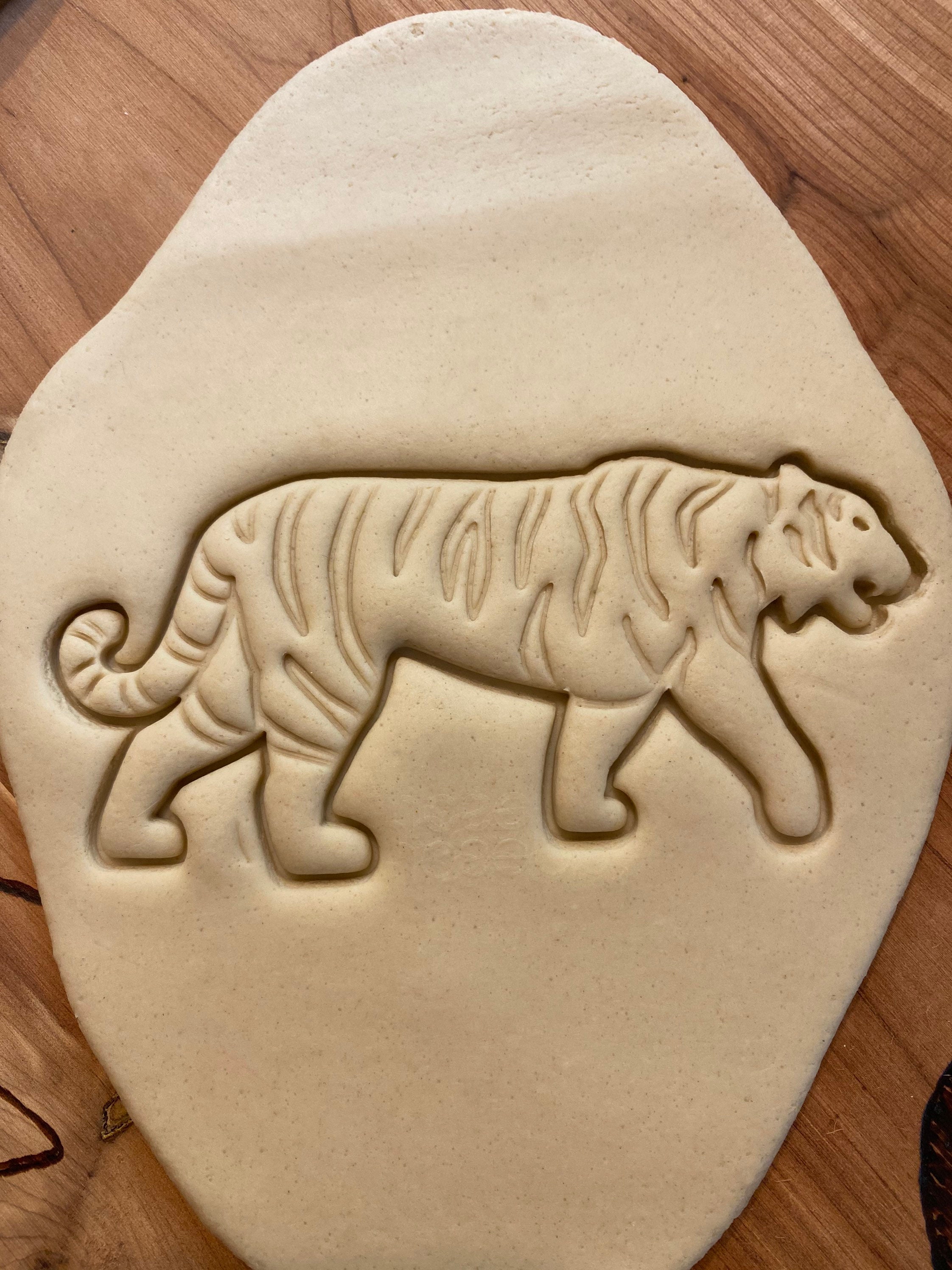 Walking Tiger Cookie Cutter with detail | Etsy