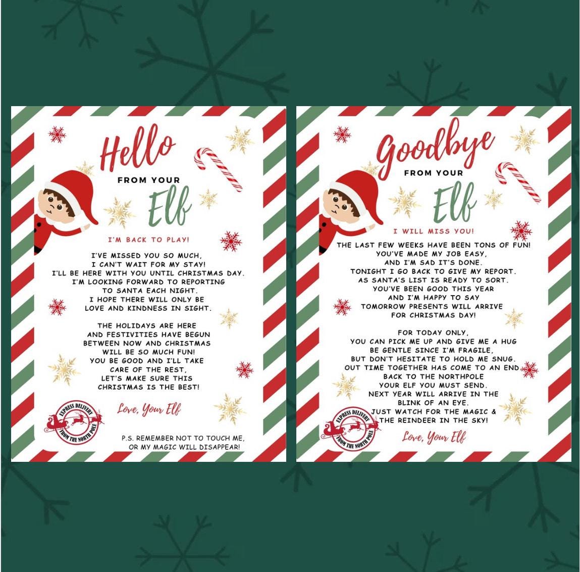 Elf Letter, Elf Welcome Back Letter, Goodbye Elf Letter, Elf Arrival ...