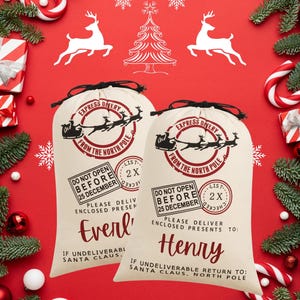 Personalized Santa Sack, Christmas Gift Sack, Custome Name Christmas ...