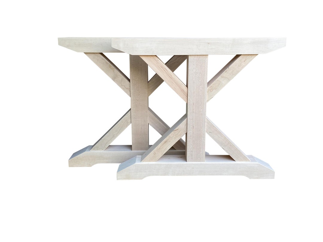 Maple Hardwood Modern Trestle Table Frame, Free Shipping, Set of Two W ...