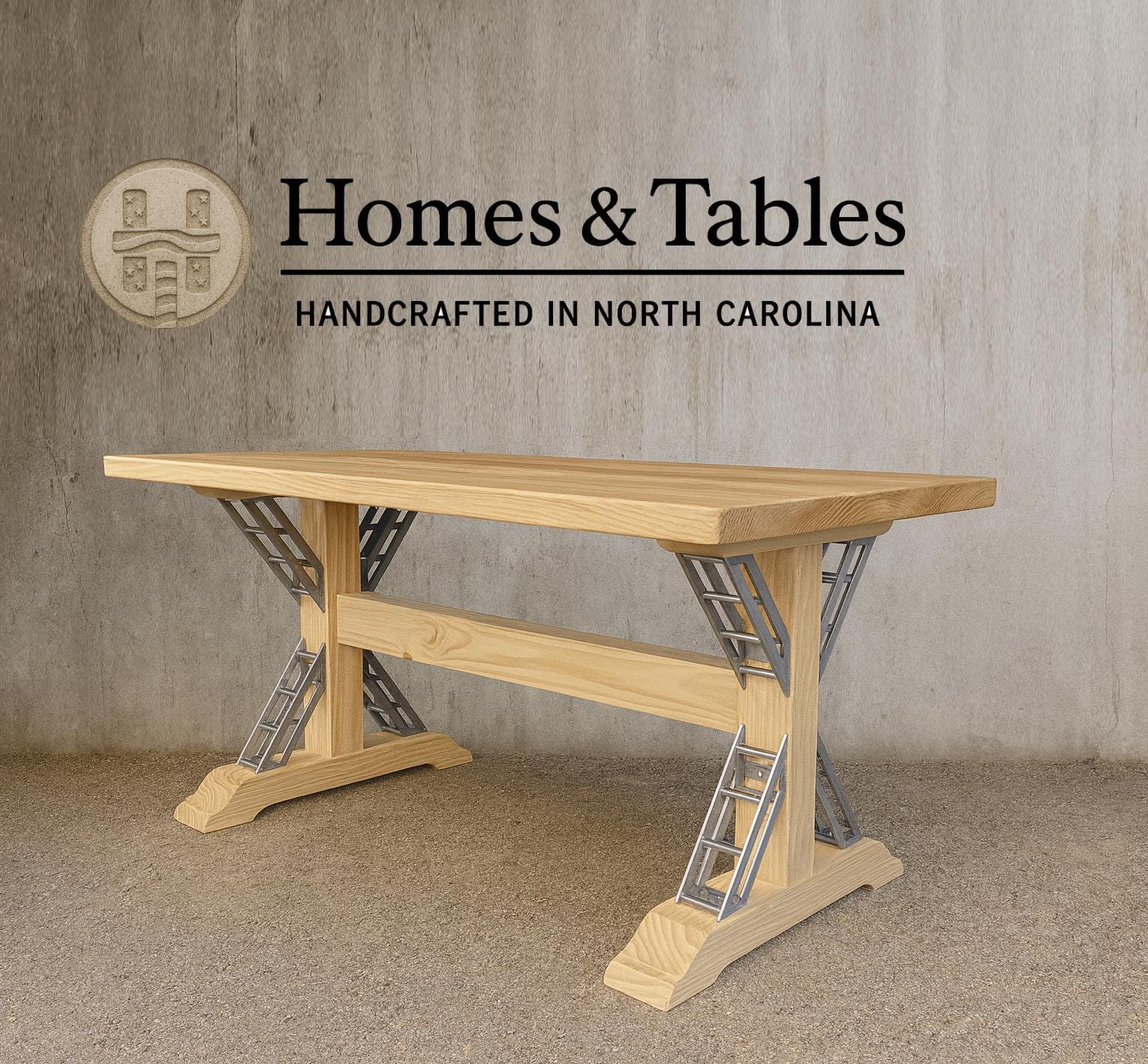 Industrial Trestle Table Legs – Heavy Duty Wood & Metal Furniture Base ...