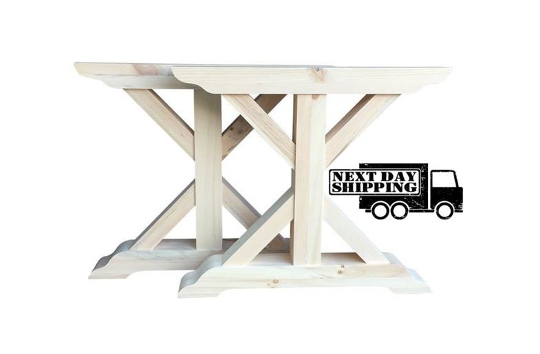 Seamless Trestle Table Legs, Farmhouse Dining Table Legs, Finish Sanded ...
