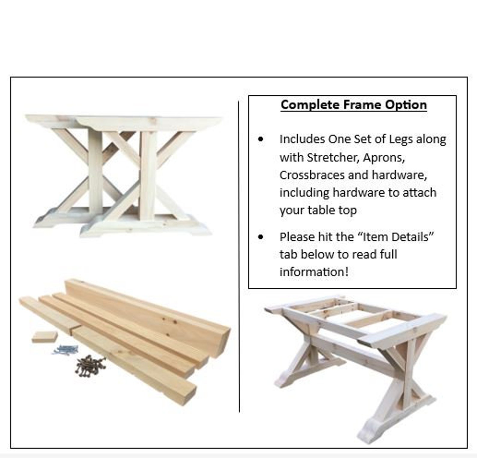 Seamless Trestle Table Frame, Free Shipping, Set of Two W/frame, Dining ...