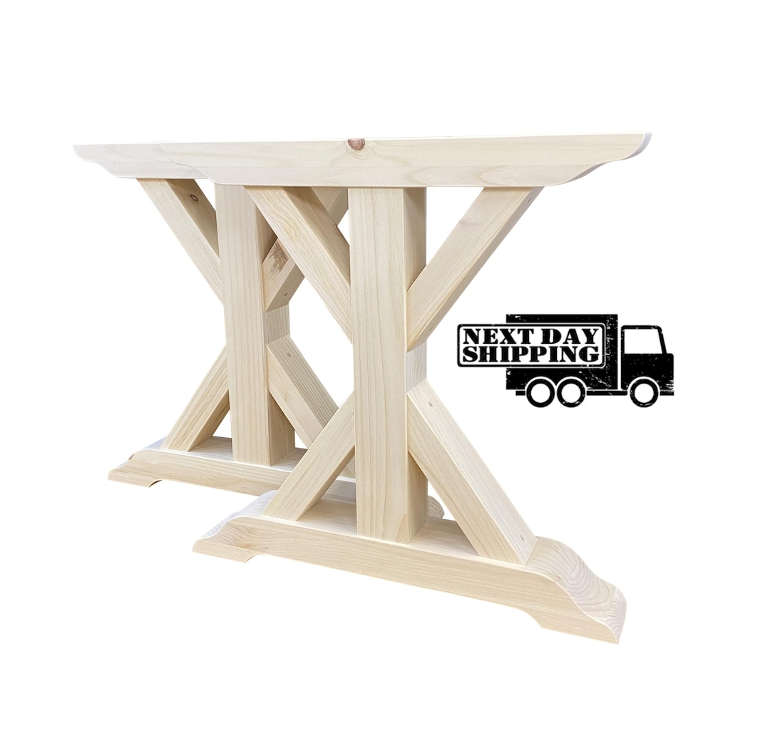 Seamless Trestle Table Legs, Farmhouse Dining Table Legs, Finish Sanded ...