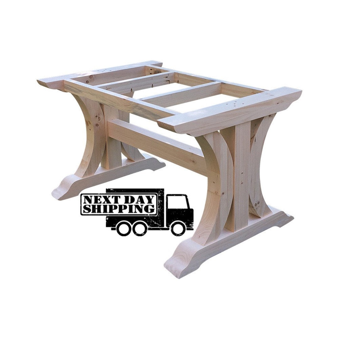 Crescent Trestle Table Frame, Free Shipping, Set of Two W/frame, Dining ...