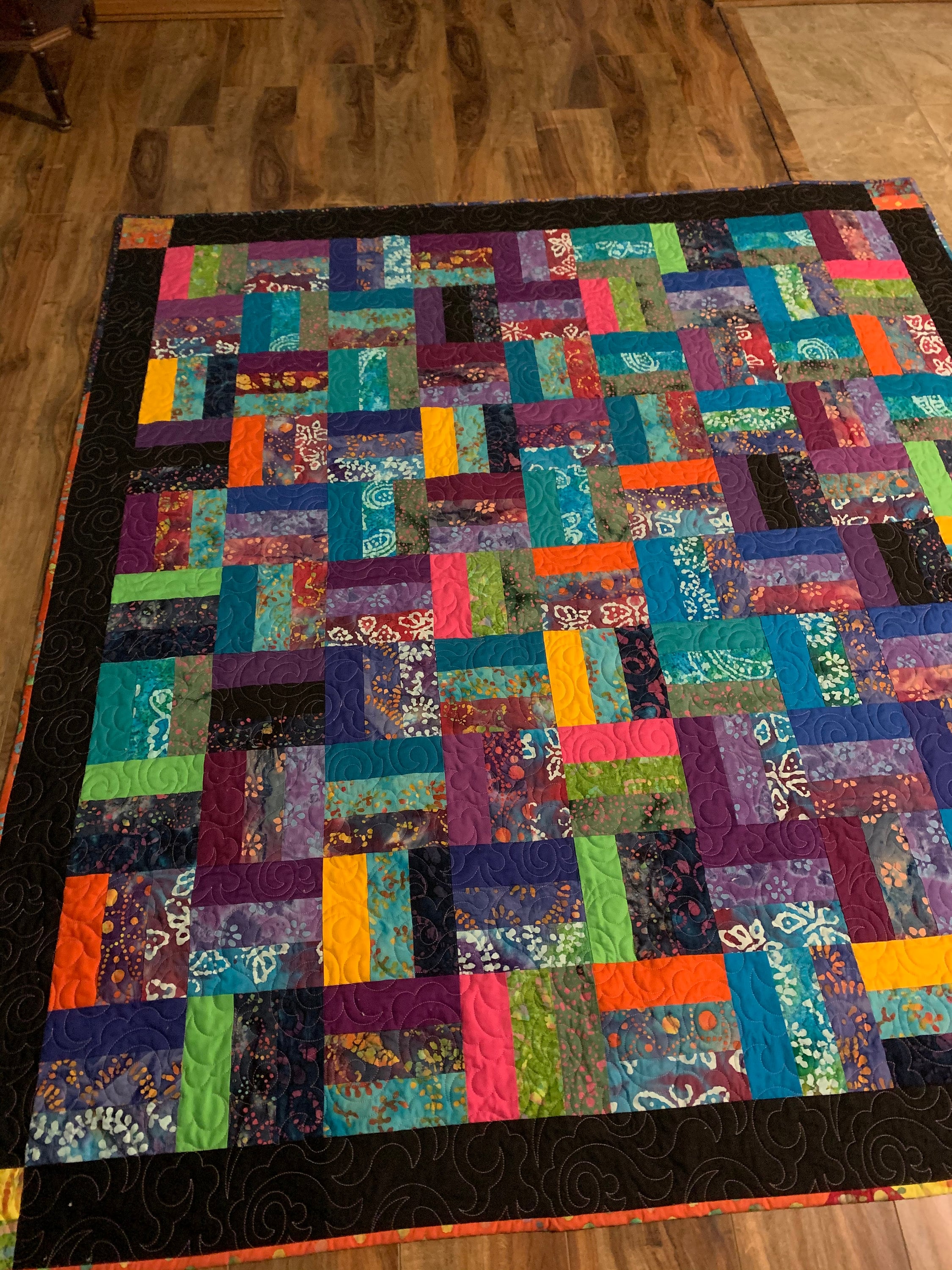 Jelly Roll Rail Fence Quilted Throw - Etsy