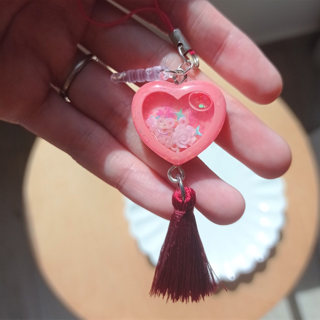 Star or Heart Mini Resin Shaker Phone Charm, Lightweight Resin ...