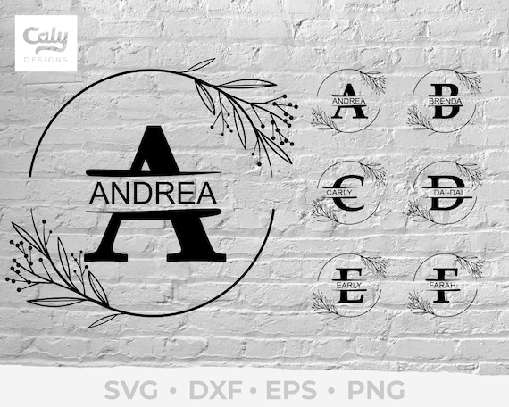 Alphabet First Name Monogram SVG Split Monogram Frame Vector | Etsy