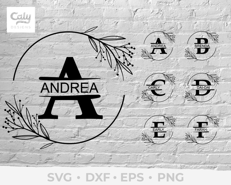 Alphabet First Name Monogram SVG Split Monogram Frame Vector - Etsy