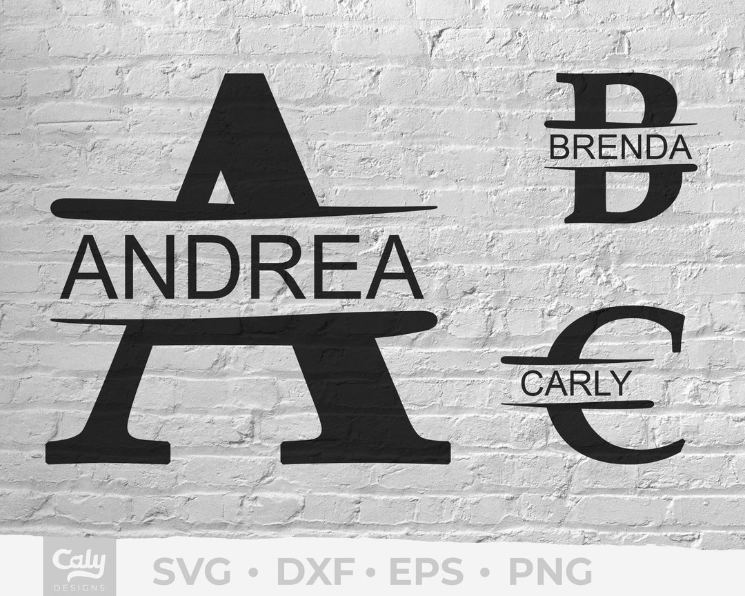 Alphabet First Name Monogram SVG, Split Monogram Frame Vector, Name ...