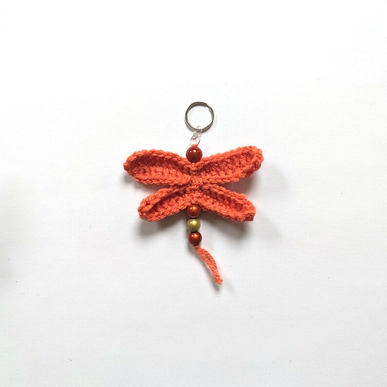 Dragonfly Keychain - Handmade Crochet Charm Keyring - Etsy