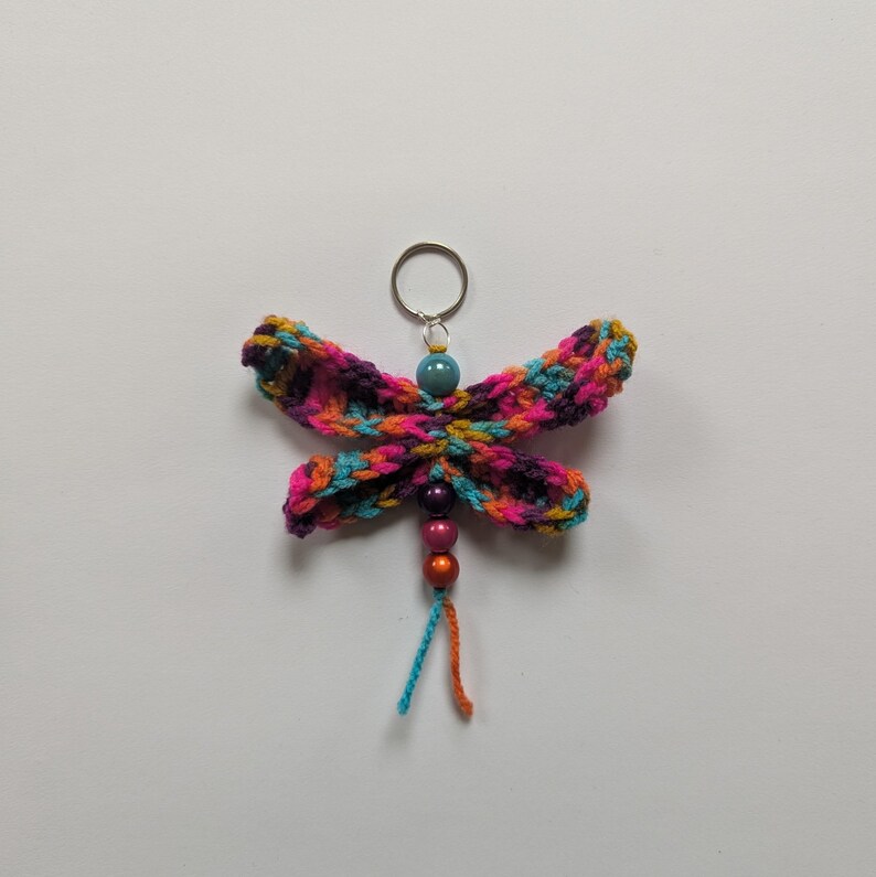 Dragonfly Keychain - Handmade Crochet Charm Keyring - Etsy