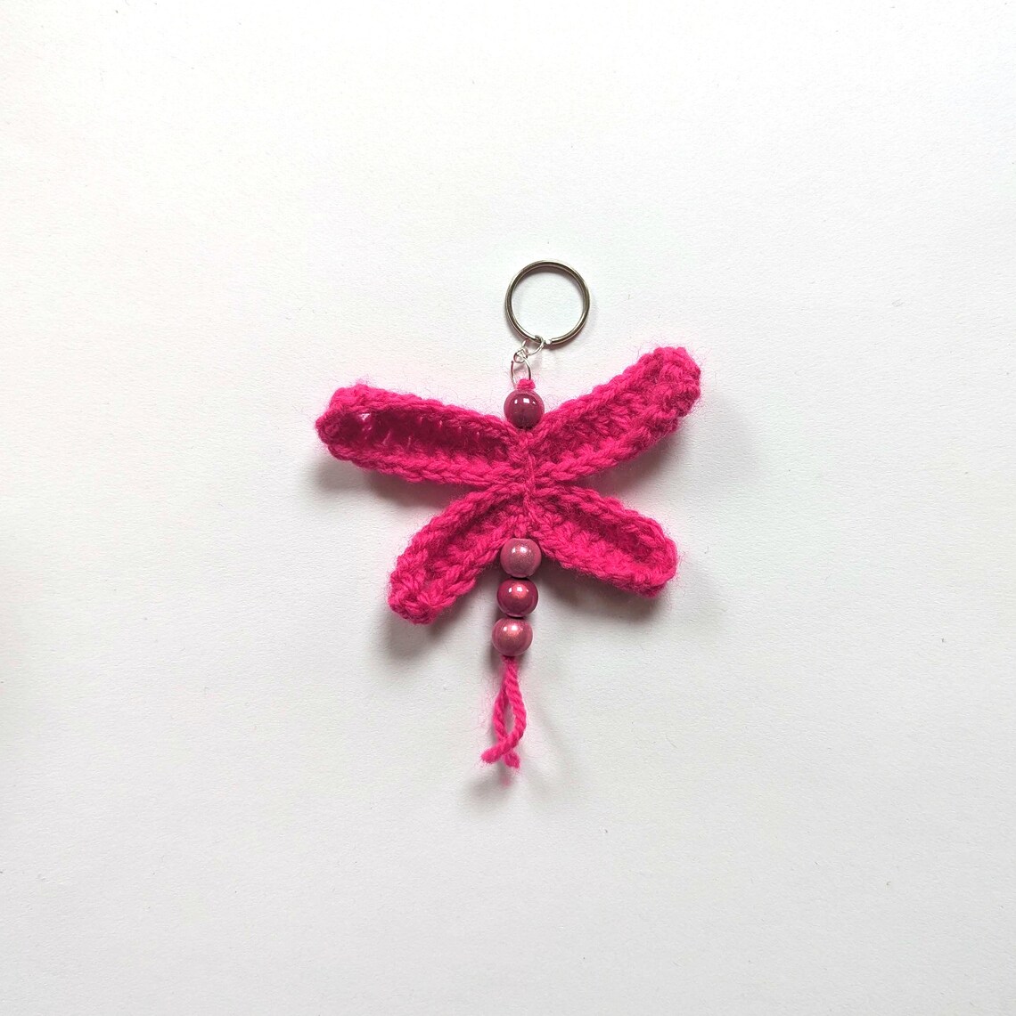 Dragonfly Keychain - Handmade Crochet Charm Keyring - Etsy
