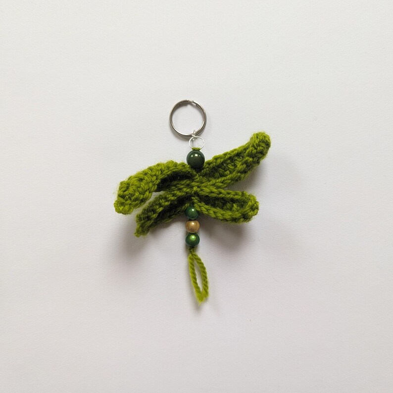 Dragonfly Keychain - Handmade Crochet Charm Keyring - Etsy
