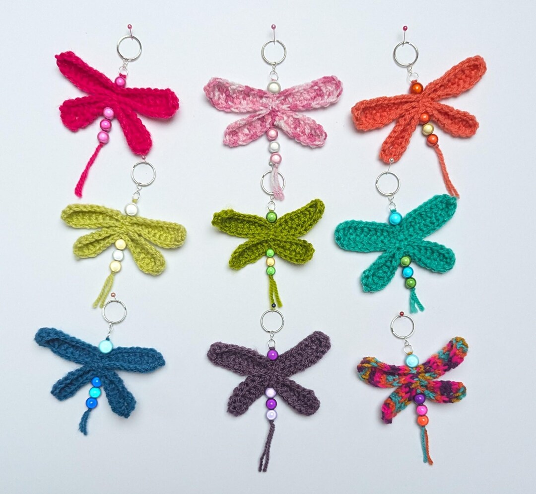 Dragonfly Keychain - Handmade Crochet Charm Keyring - Etsy