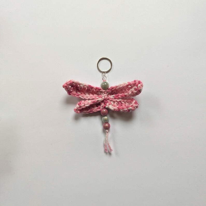 Dragonfly Keychain - Handmade Crochet Charm Keyring - Etsy