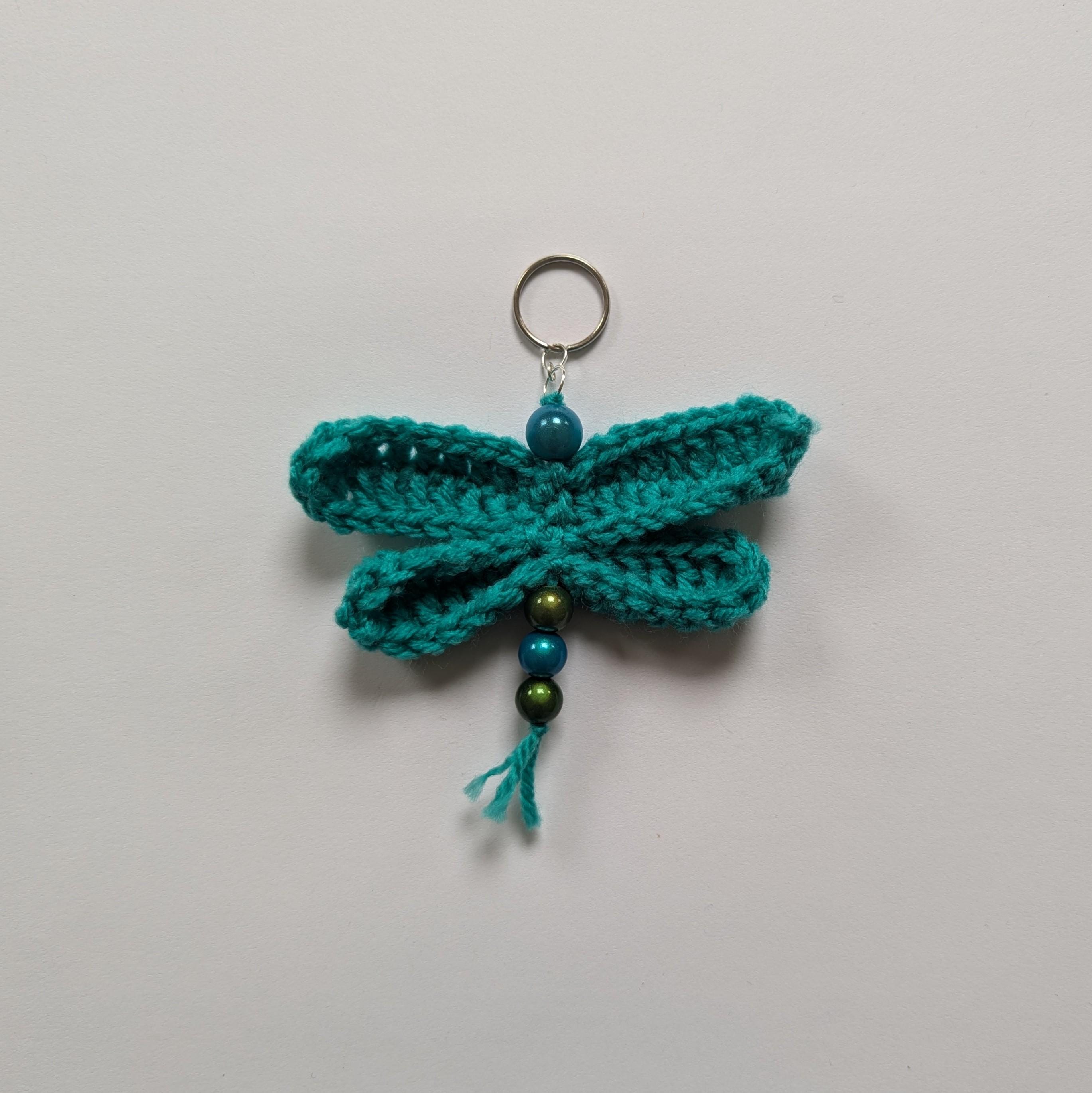 Dragonfly Keychain - Handmade Crochet Charm Keyring - Etsy