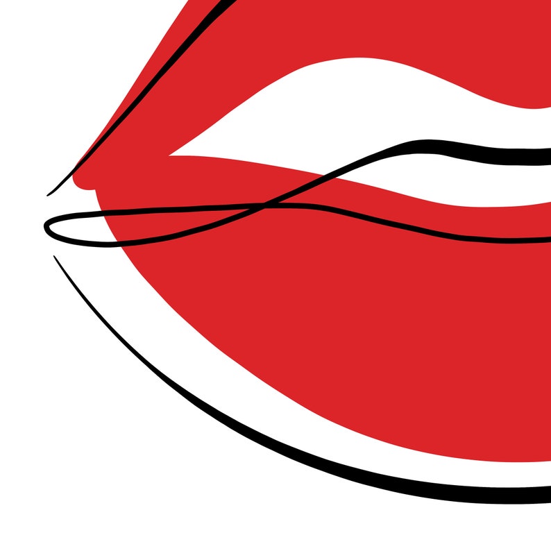 Red Lips Print Lips Printable Lips Painting Lips Poster - Etsy
