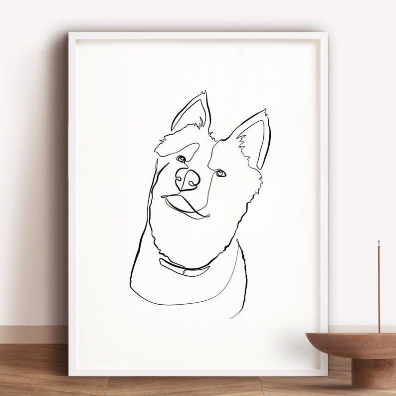 Custom Pet Line Art Pet Portrait Drawing Pet Sketch From - Etsy