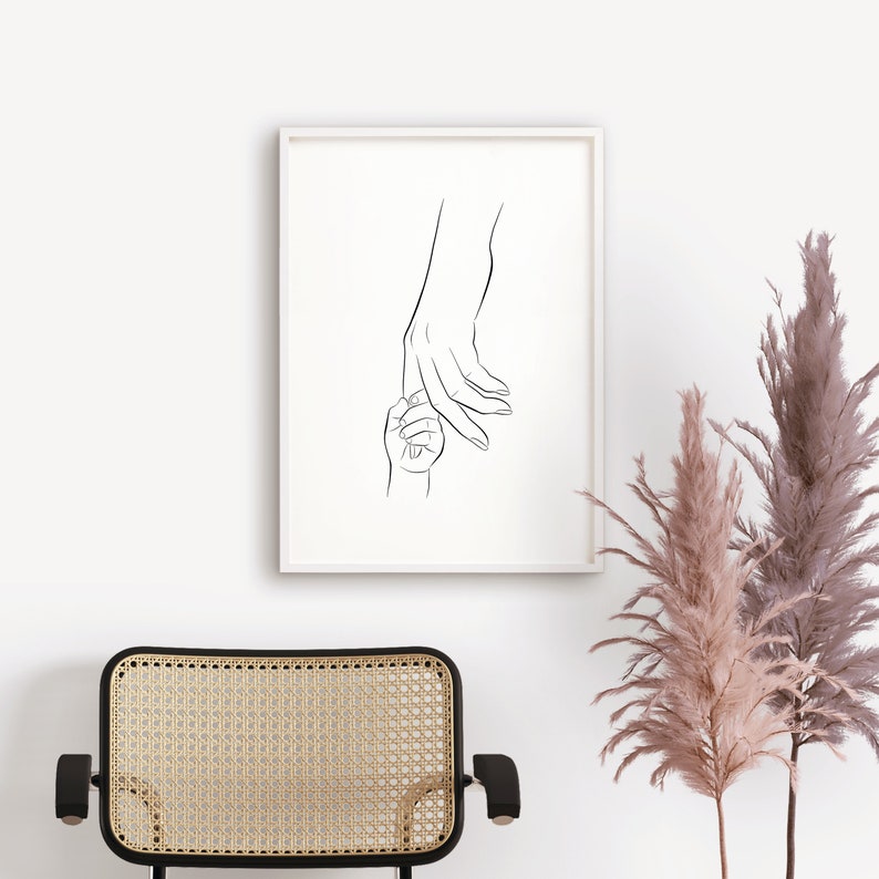 Hands Line Drawing Baby Hand Line Art One Line Hands Mother - Etsy