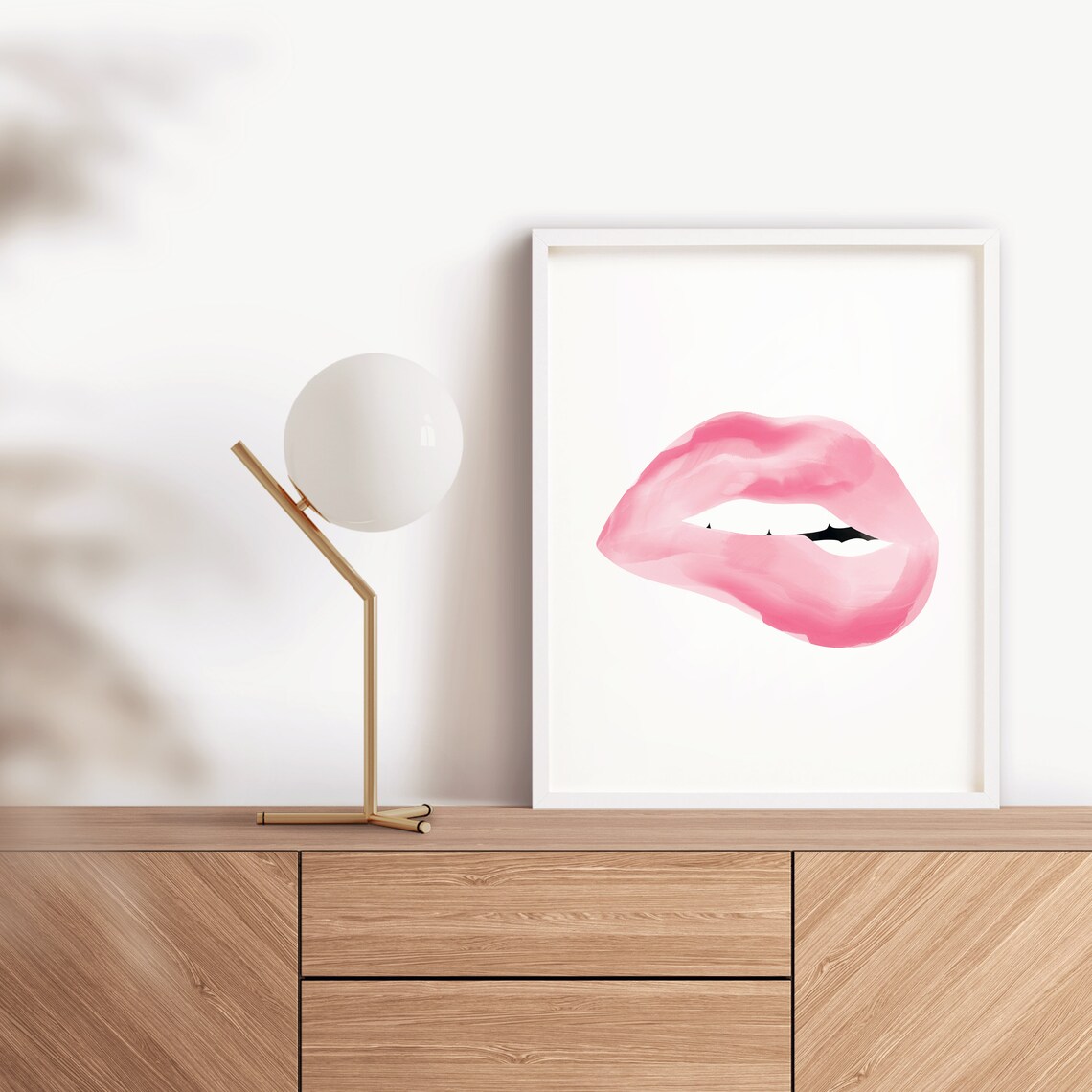 Pink Lips Print Lips Printable Lips Painting Lips Poster - Etsy