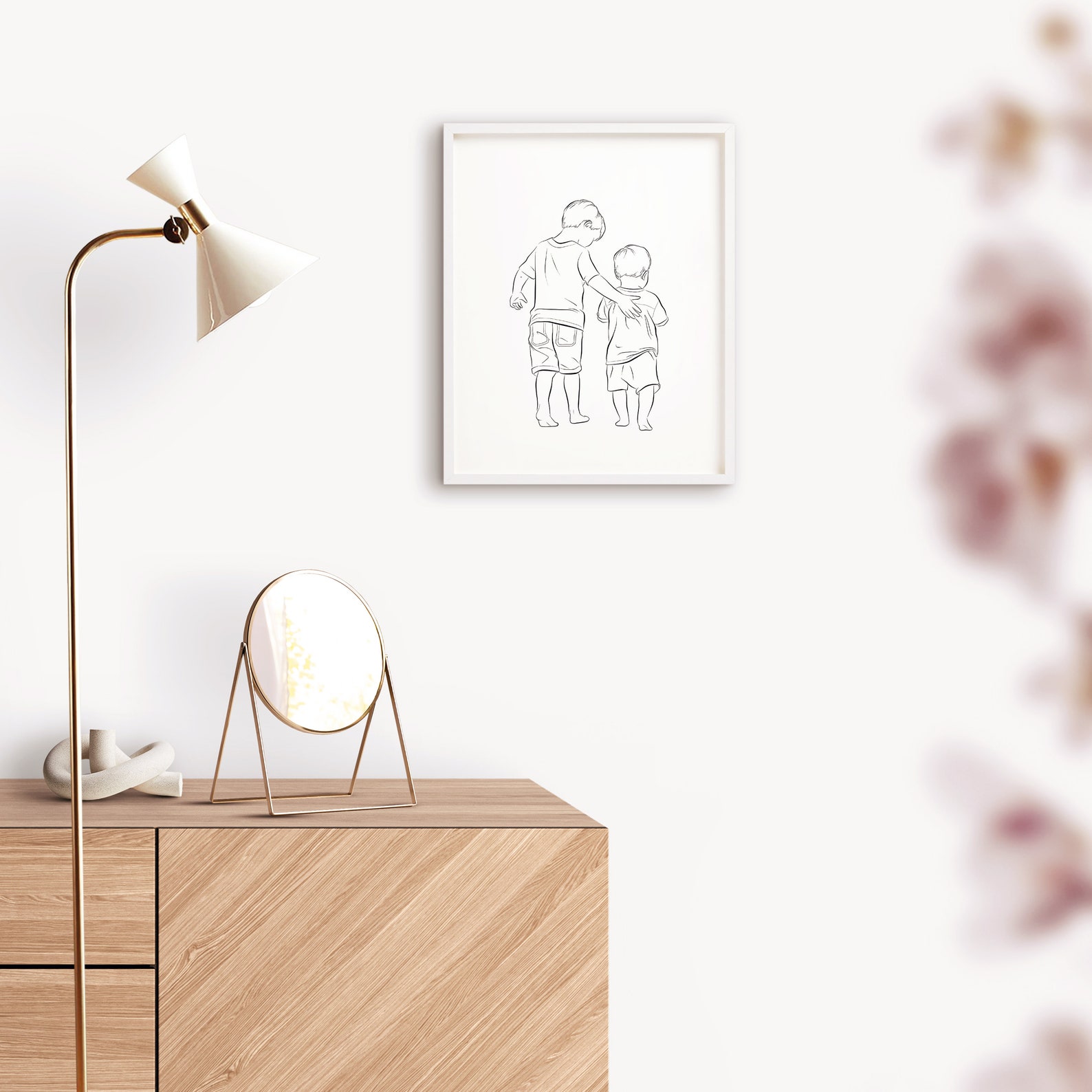 Brother Print, Brother Little Brother Line Art, Brothers Gift, Family ...