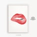 Red Lips Print, Lips Printable, Lips Painting, Lips Poster, Kiss Line ...