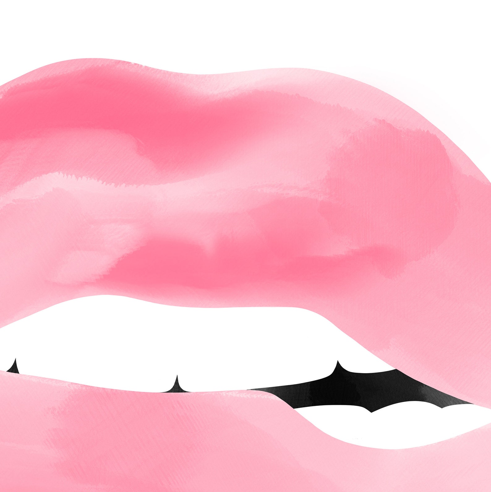 Pink Lips Print Lips Printable Lips Painting Lips Poster - Etsy