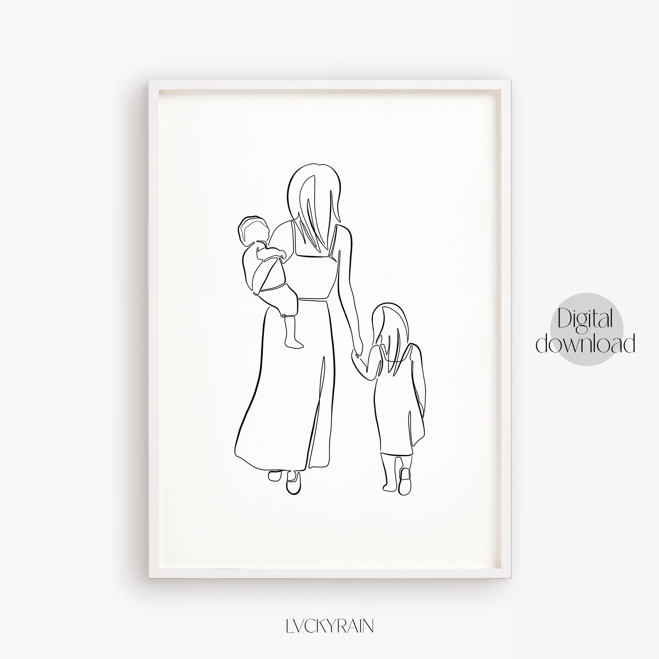 Mother And Son Drawing