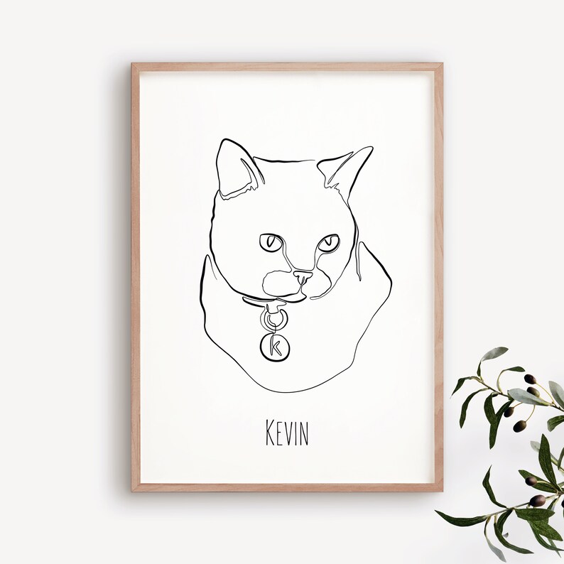 Custom Pet Line Art Pet Portrait Drawing Pet Sketch From - Etsy