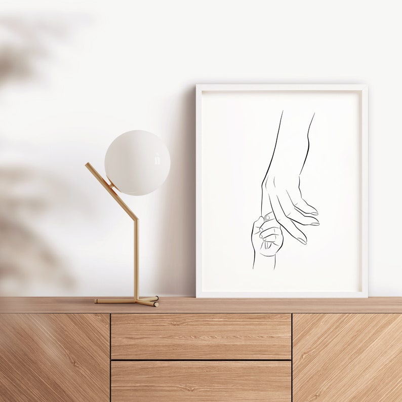 Hands Line Drawing Baby Hand Line Art One Line Hands Mother - Etsy