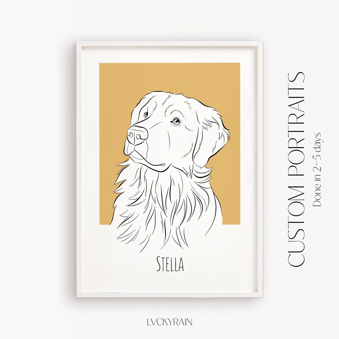 Custom Line Drawing Pet Portrait Custom Dog Portrait Drawing - Etsy