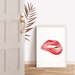 Red Lips Print, Lips Printable, Lips Painting, Lips Poster, Kiss Line ...