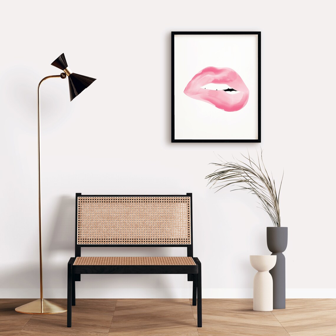 Pink Lips Print Lips Printable Lips Painting Lips Poster - Etsy