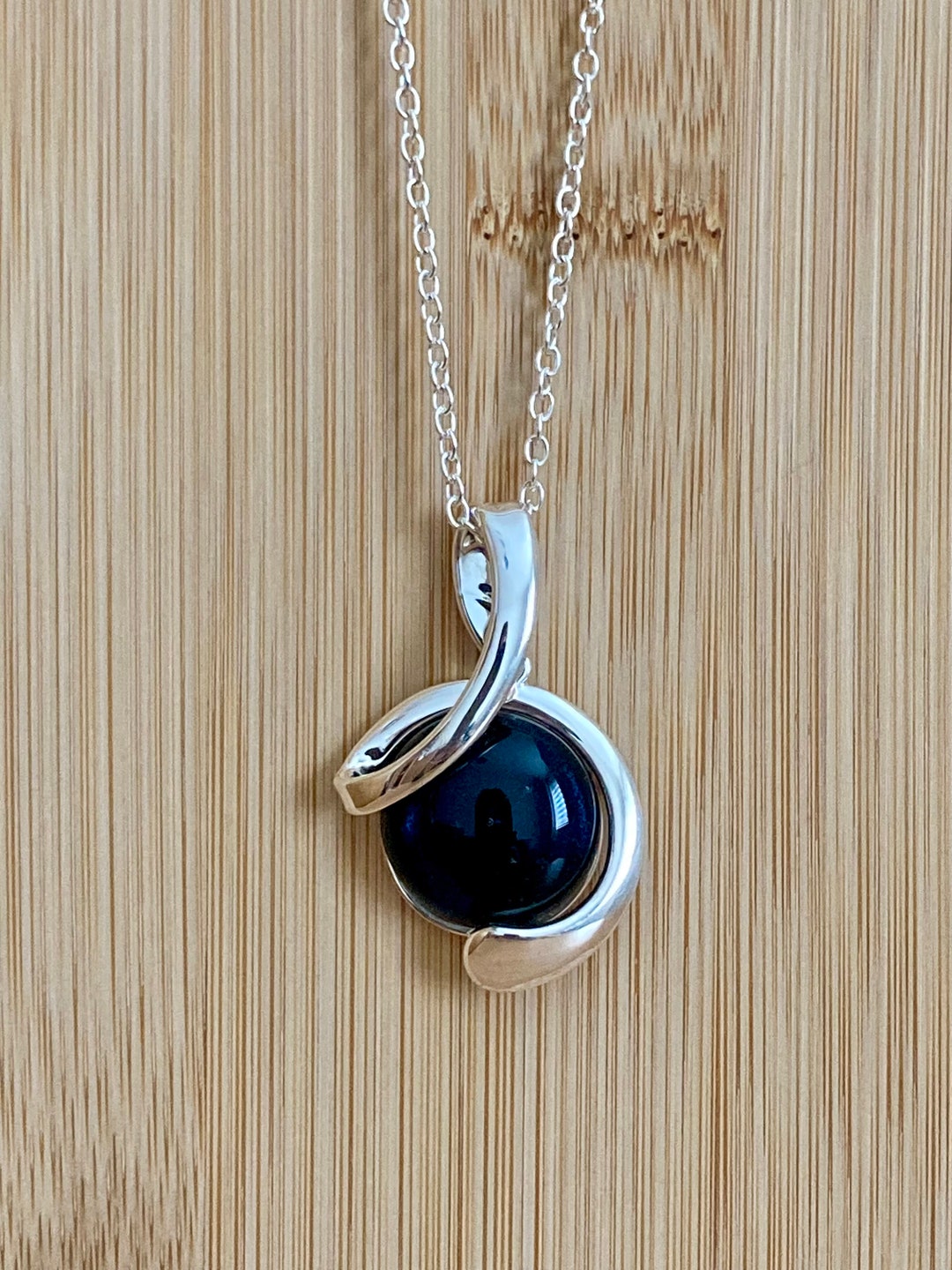Shimmering Navy Blue Twist Pendant - Etsy