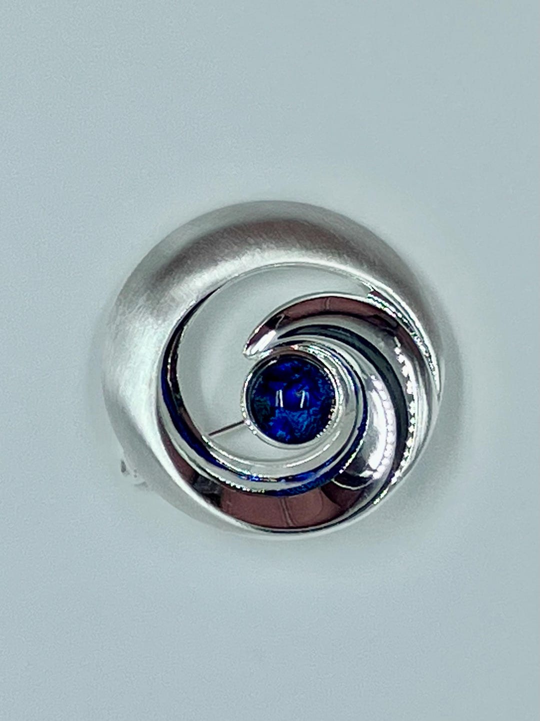 Sparkling Dew Drop Blue Dichroic Glass Swirl Brooch - Etsy