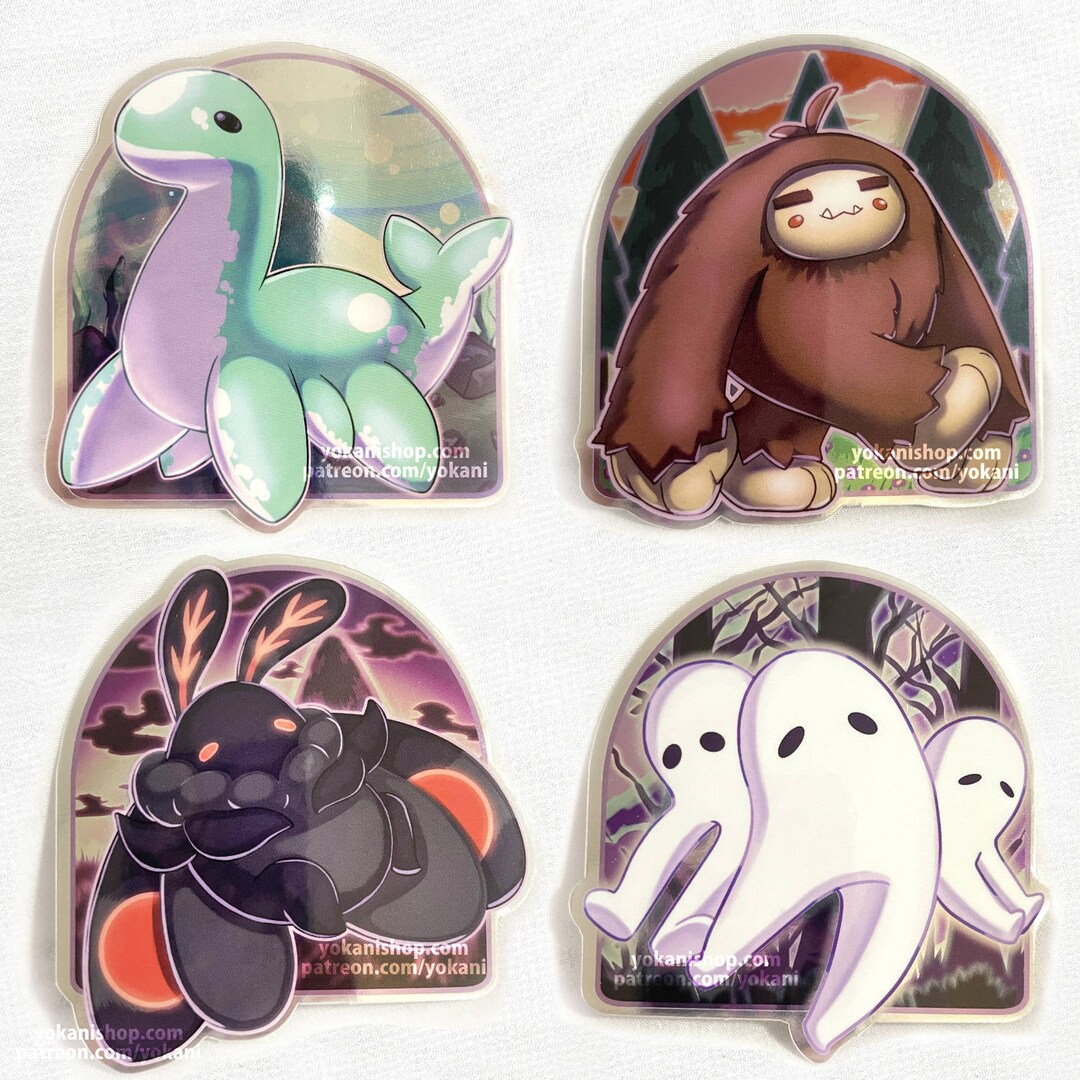 Cryptid Cuties: Mirror Foil Vinyl Stickers - Bigfoot, Nessie, Fresno ...