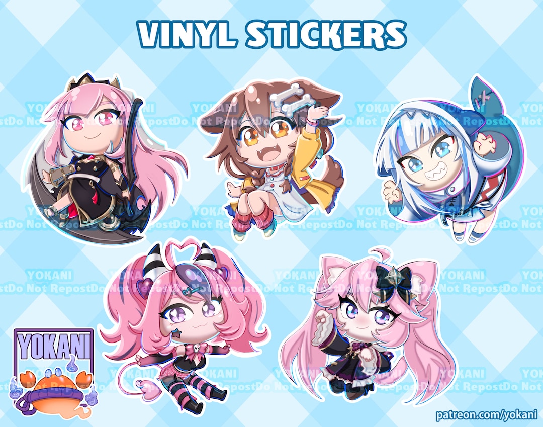 Vtuber Stickers : Ironmouse, Nyanners, Gura, Korone, Calli, Die Cut ...