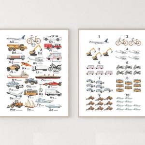 Transport Abc Number Poster, Vehicle Alphabet, Transport Prints ...