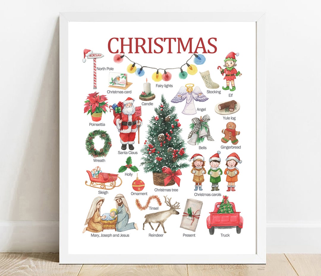 Christmas Printable Wall Art, Winter Poster, Kids Children Learning ...