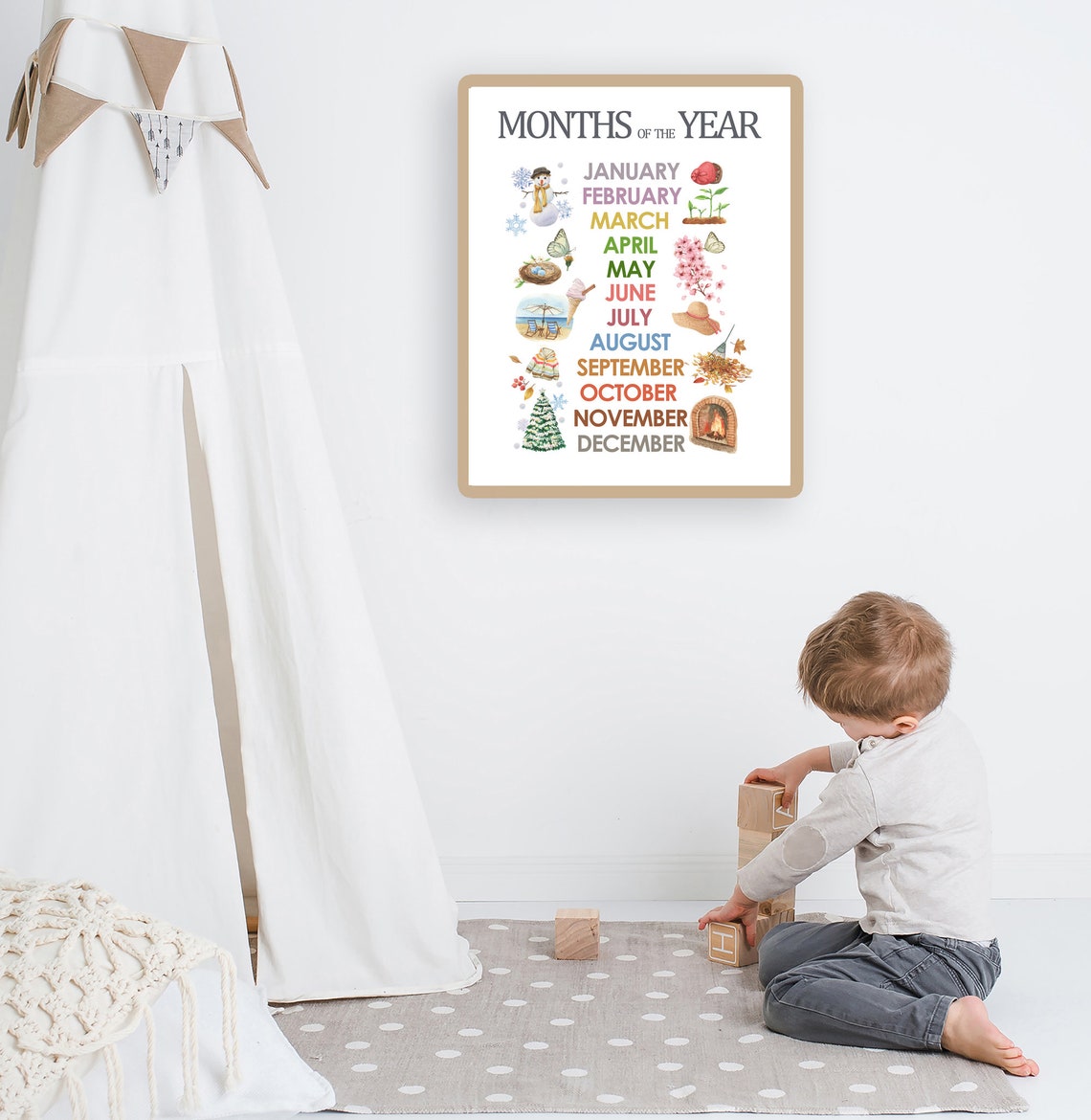 Months of the Year Educational posters Learning Home | Etsy