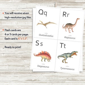 Dinosaur ABC Flash Cards: Printable Alphabet Nursery Decor (digital ...