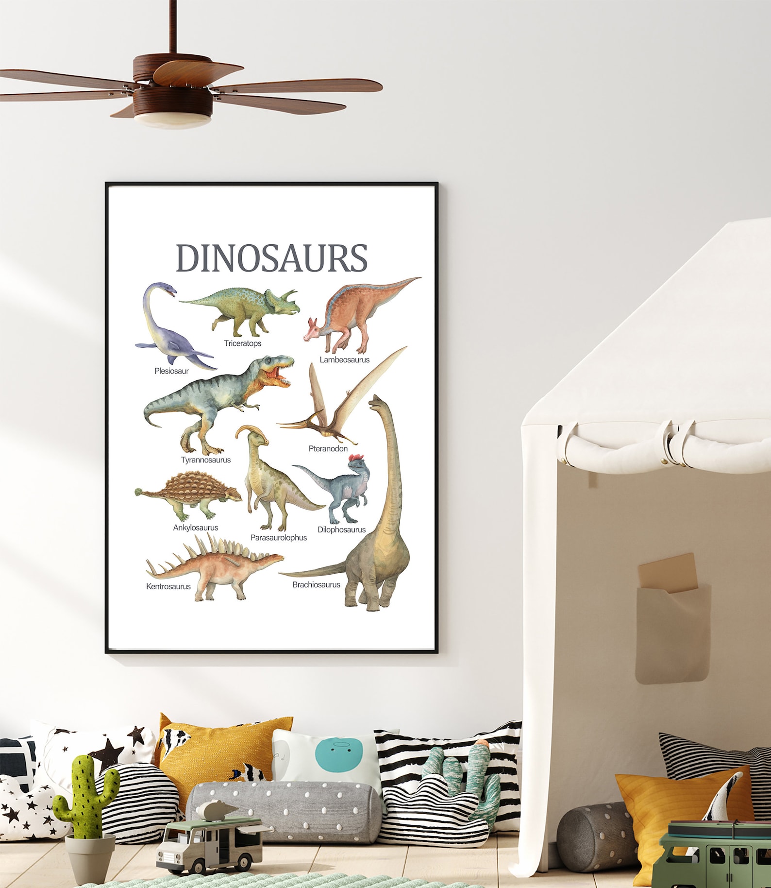 Dinosaurs Wall Artdinosaurs Poster Kids Children Learning | Etsy