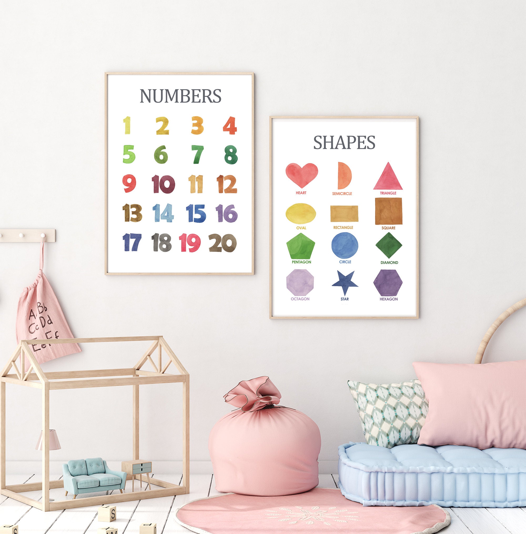 Educational Prints Set of 4 Colors Printable Learning Home | Etsy