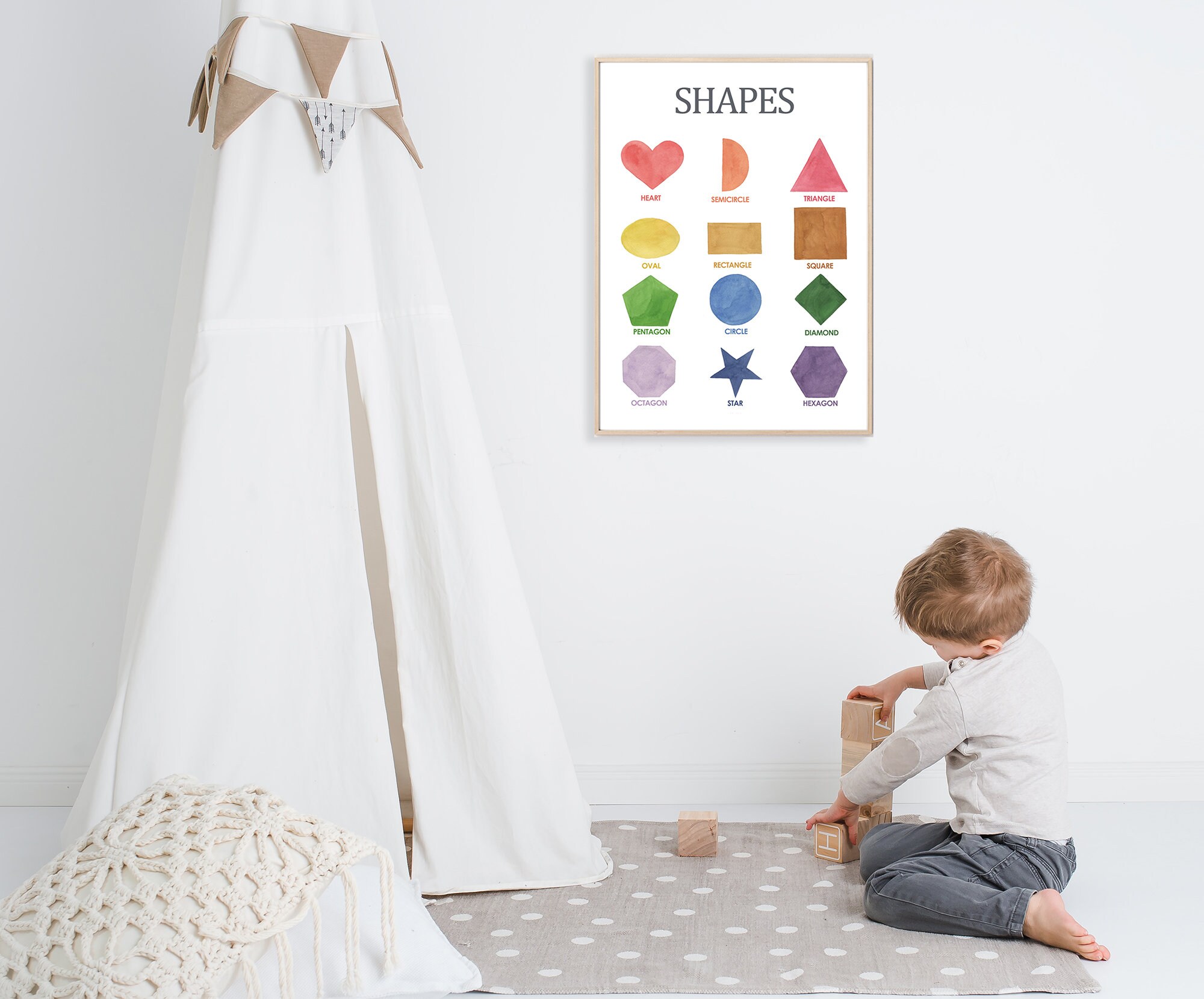 Educational Shape Chart Printable Classroom Learning Home - Etsy