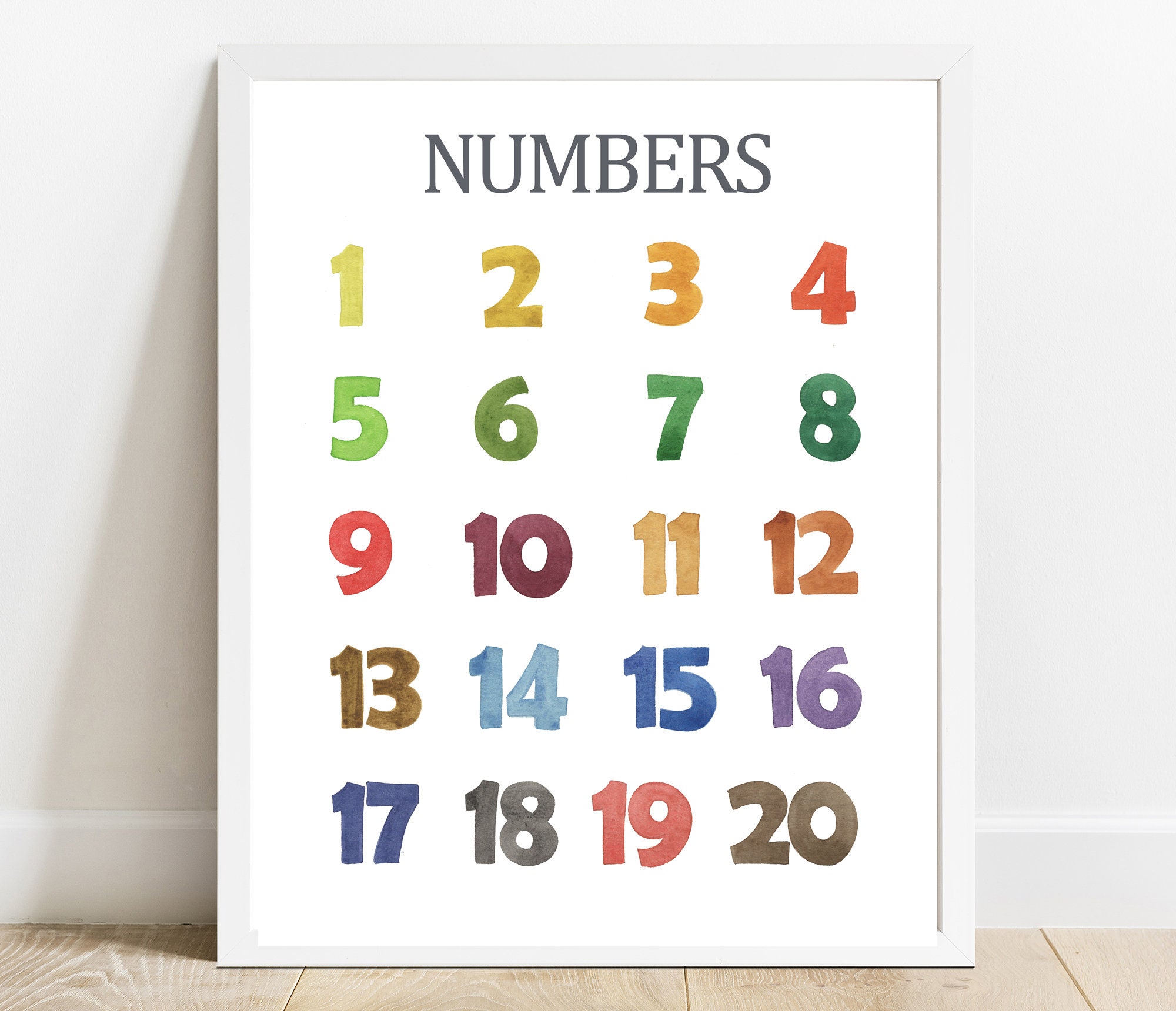 Educational Prints Set of 4 Colors Printable Learning Home | Etsy