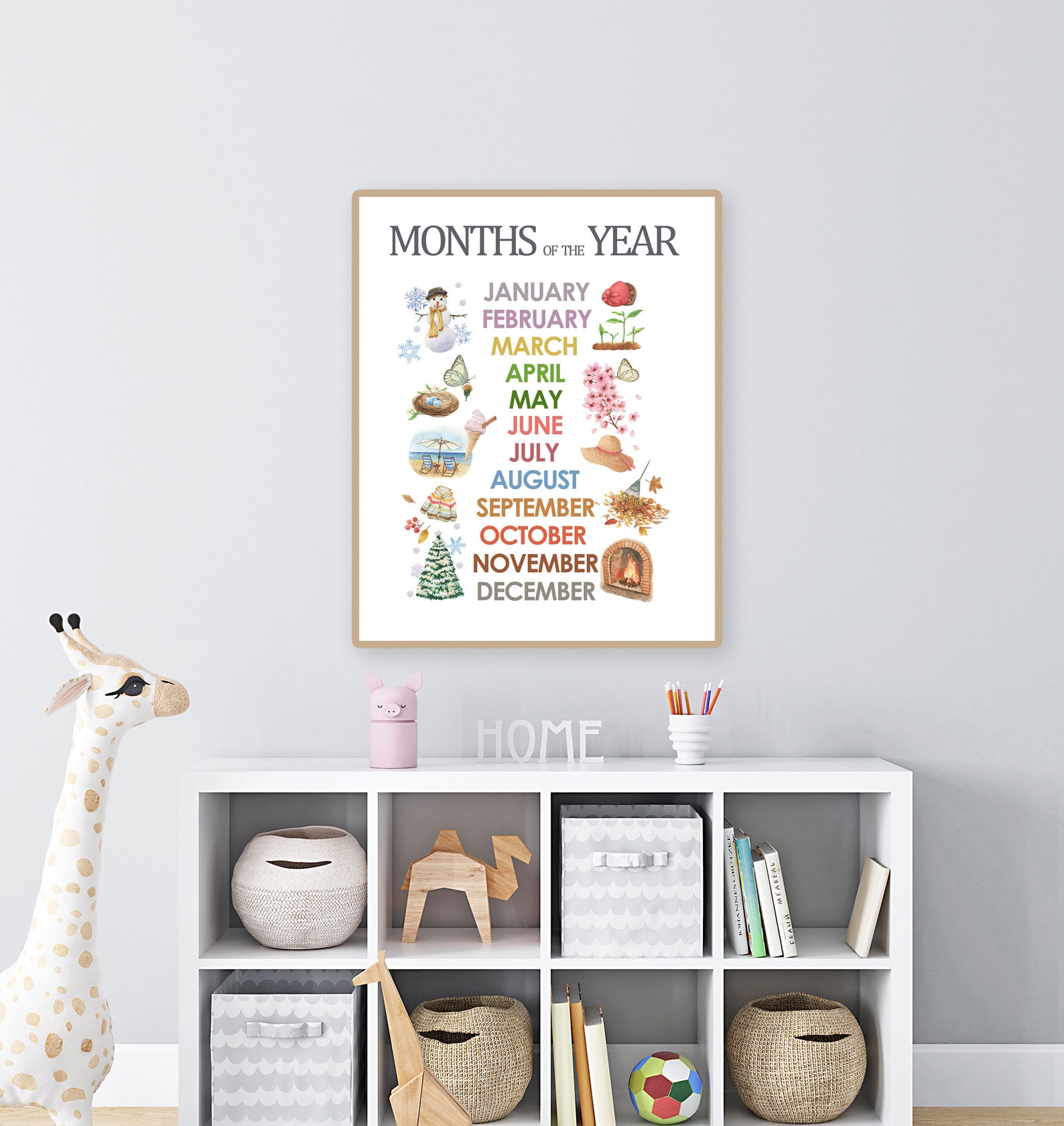 Months of the Year Educational Posters Learning Home - Etsy
