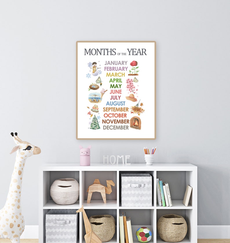 Months of the Year Educational Posters Learning Home - Etsy