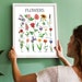 Watercolor Flowers Chart Printable: Educational Nursery Decor (digital ...