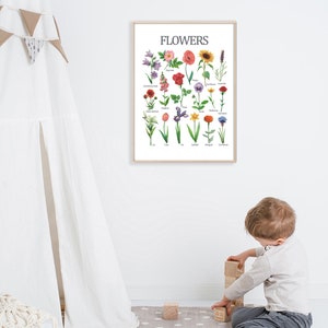 Flowers Chart Printable Classroom, Learning Home School,preschool ...